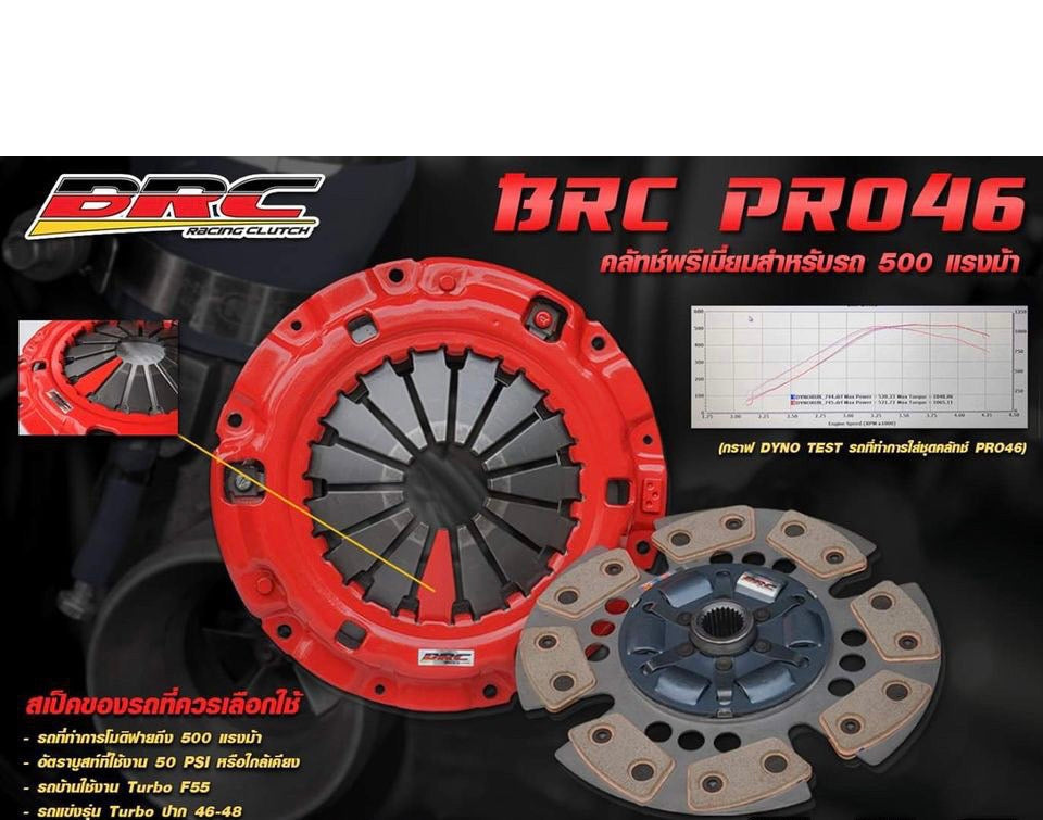 คลัตช์BRC Dmax 10" ทองแดง16ก้อน PRO 46(หวี2ชั้น) – BPDracingwheels